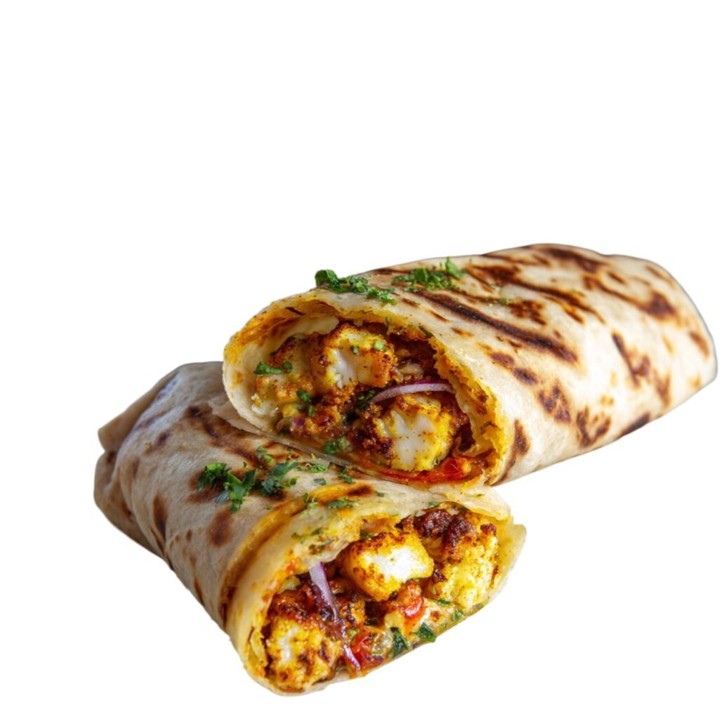 Tandoori Paneer Kathi Roll - Roti Roll
