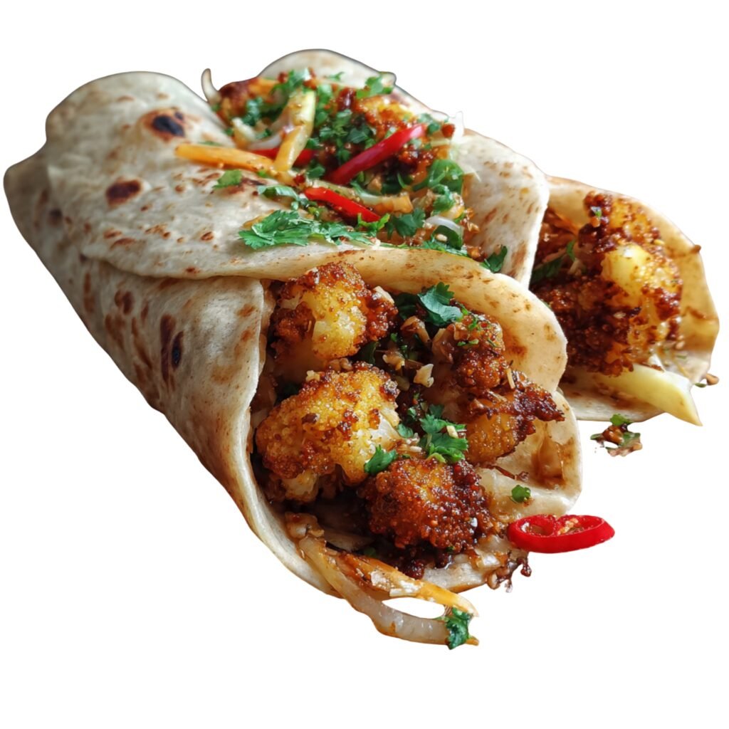 Cauliflower 65 Kathi Roll - Roti Roll