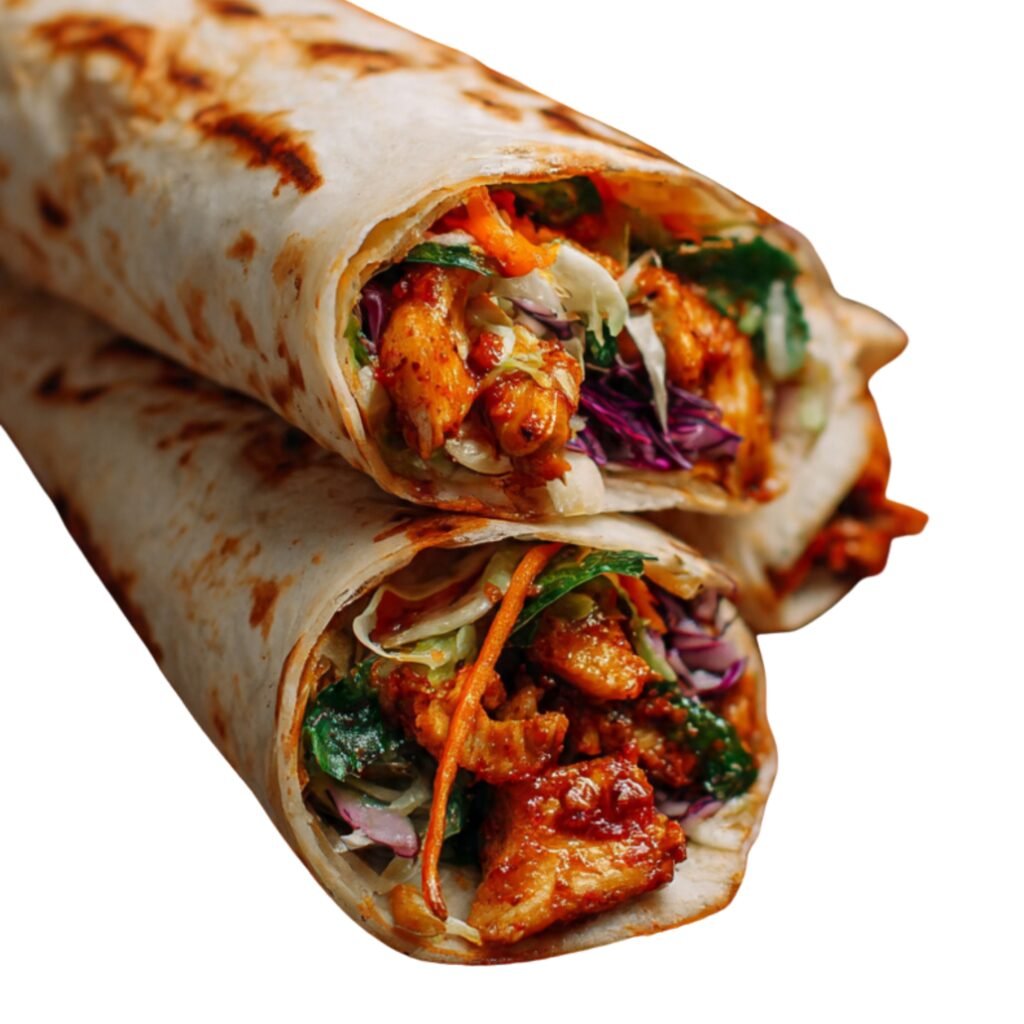 Schezwan Chicken Kathi Roll - Roti Roll