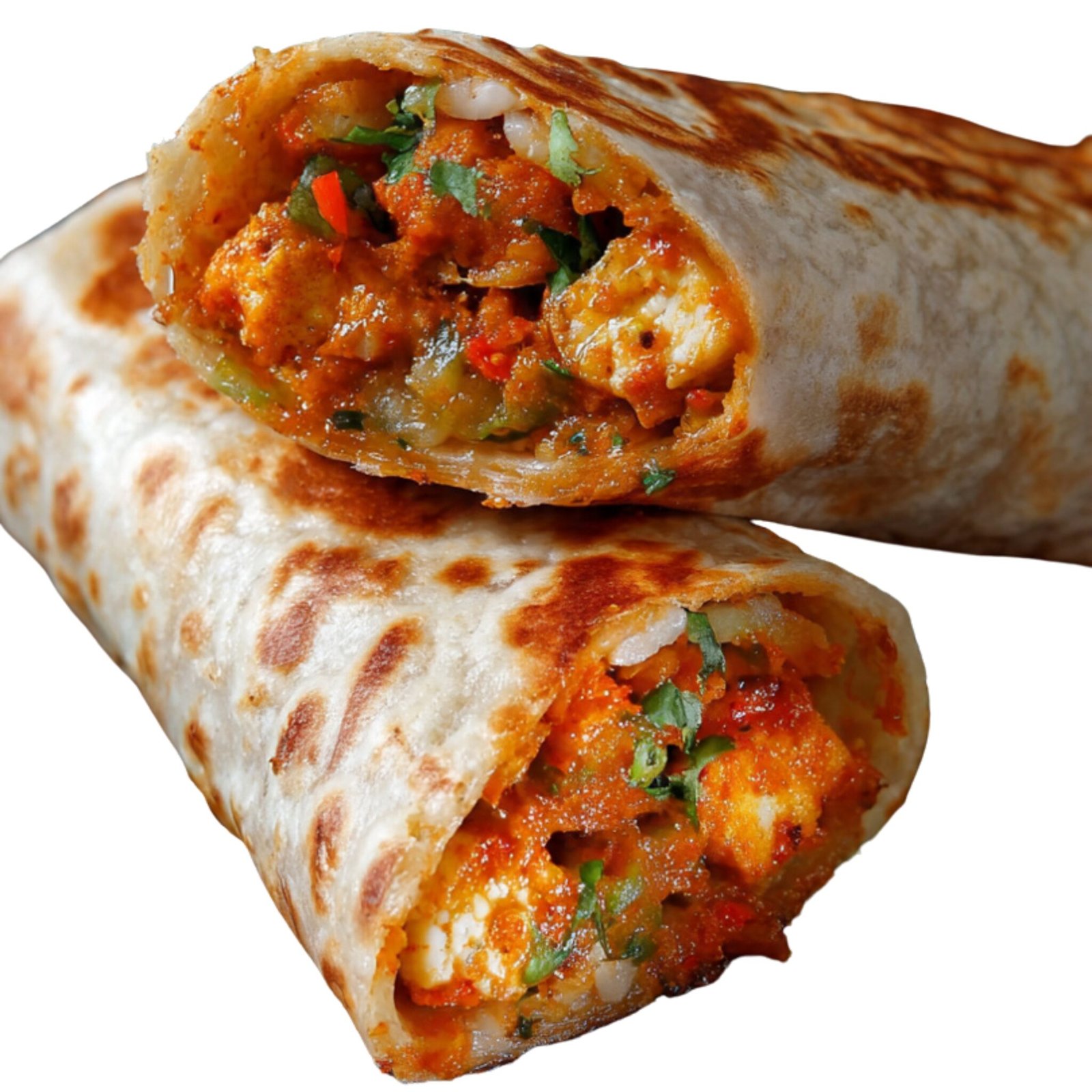 Schezwan Paneer Kathi Roll - Roti Roll